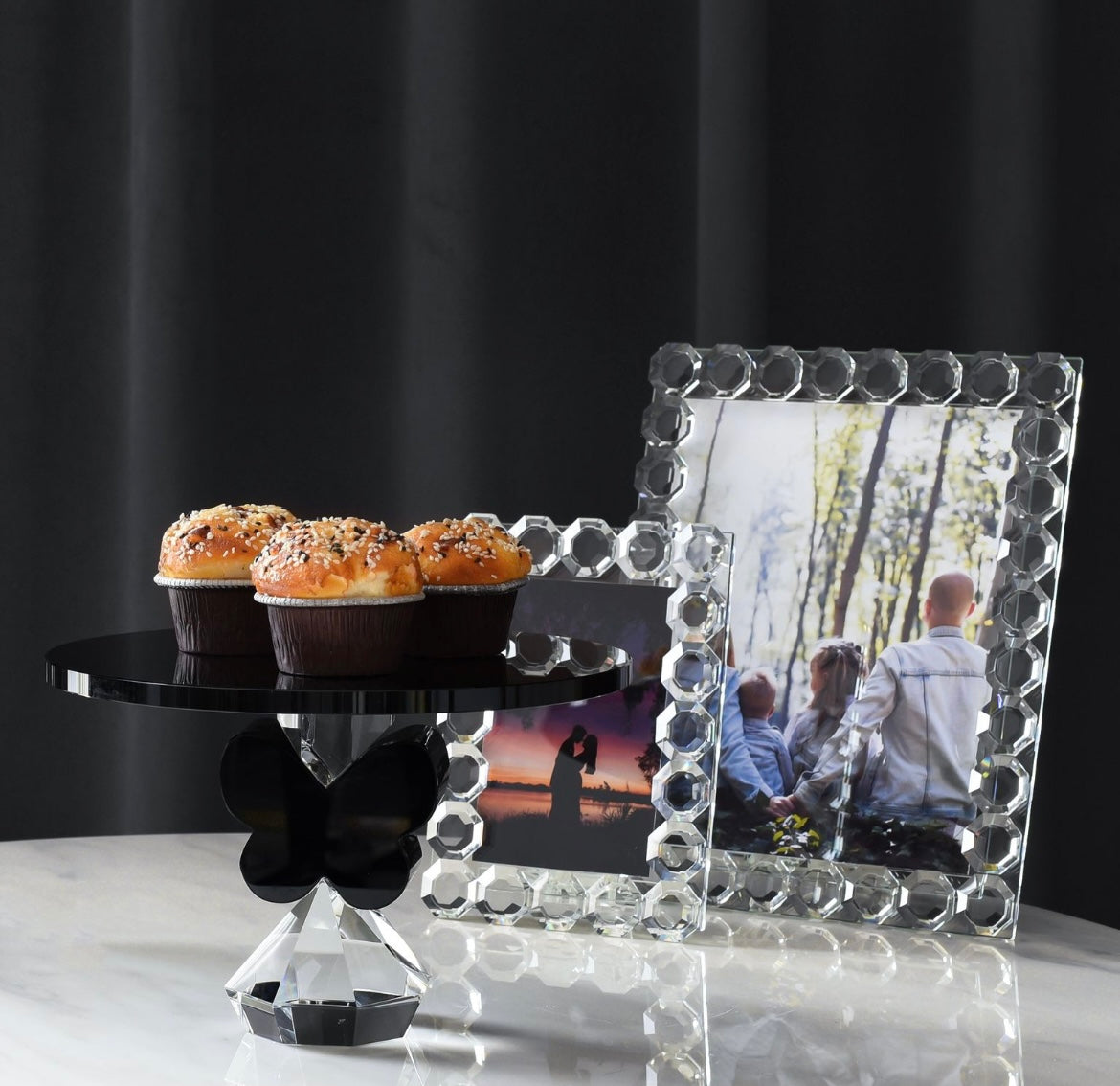 Octagon Crystal Picture Frame – Blancnoire Fine Gifts